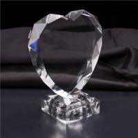 China K9 Crystal Trophy Glass Award Heart Shape With Base For D for sale