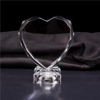 China K9 Crystal Trophy Glass Award Heart Shape With Base For D for sale