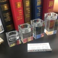 China Square Clear Crystal Glass Ornament Tealight Candle Holde for sale