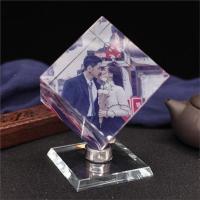 China Customized 3d Laser Engraved Crystal Rubik's Cube For Wed... for sale
