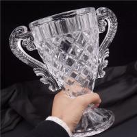 China Hot Sell 3d Clear Crystal Football Trophy For Sales for sale