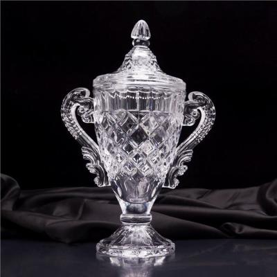 China Hot Sell 3d Clear Crystal Football Trophy For Sales for sale