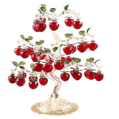 China 2022 Pujiang Wholesale Factory Handmade Cheap Crystal Apple Tree With Personalized Logo For Wedding Favor for sale