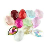 China Mix Color 38mm 10pcs Glass Crystal Tear Drop Pendant For Charms Jewelry Chandelier Lamp Parts for sale