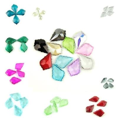 China Mix Color Home Decoration Feng Shui 38 Mm Maple Leaf Lamps Glass Crystal Chandelier Parts Lighting Accessories Crystal Pendants for sale