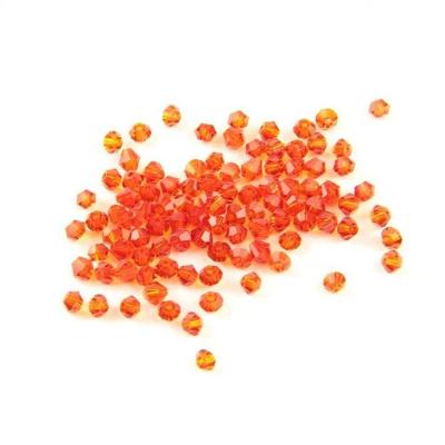 China Gorgeous And Bright-colored Orange Red Crystal Bicone Beads Popular in Diverse Surroundings for sale