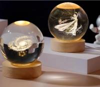 China Honor Of Crystal Solar System Galaxy Ball 3d Laser Transparent Crystal Ball With Led Light for sale