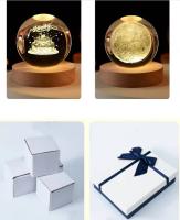 China Honor Of Crystal Solar System Galaxy Ball 3d Laser Transparent Crystal Ball With Led Light for sale