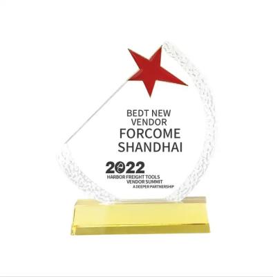China Honor Of Crystal Wholesale Creative Crystal Trophy Annual Conference Honor Carving And Lettering Trophy for sale
