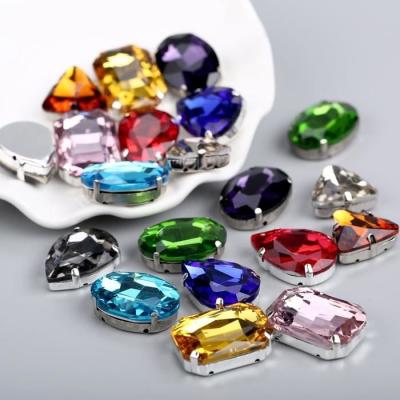 China Factory Sewing Crystal Drop Shape Sew On Crystal Rhinestones Glass In Rhinestones for sale