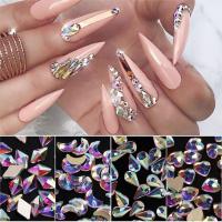 China Popular Multi Shape Nail Flatback Crystals Round AB Nail ... for sale