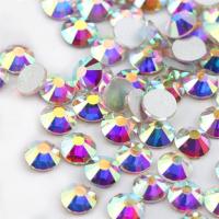 China Wholesale 2mm 3mm Jelly White AB Crystal Stones Round Fla... for sale