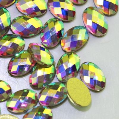 China Professional Oval Shape Ab/clear Rhinestones Flatback Stone for sale