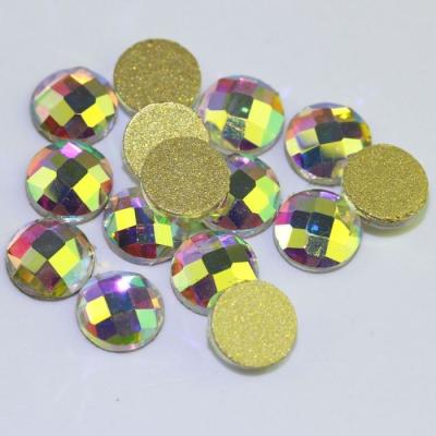 China Non Hot Fix Circular Grid Rhinestones AB Glass Flatback C... for sale