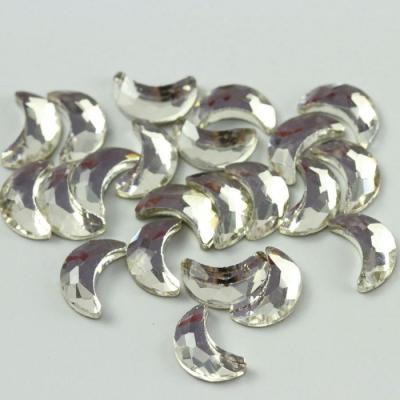 China Moon Shaped AB/Clear Color Flatback Stone for sale