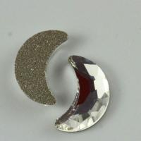 China Moon Shaped AB/Clear Color Flatback Stone for sale