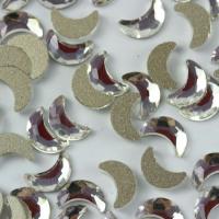 China Moon Shaped AB/Clear Color Flatback Stone for sale