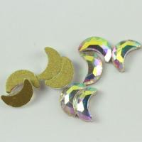 China Moon Shaped AB/Clear Color Flatback Stone for sale