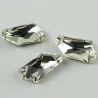 China De-Art Chamfering Edge Clear Sewing Crystal Glass Sew On Stones for sale