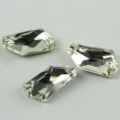 China De-Art Chamfering Edge Clear Sewing Crystal Glass Sew On Stones for sale