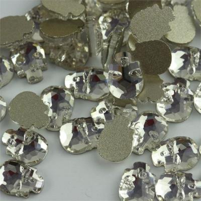 China Skull-shaped Non Hot Fix Rhinestones Clear Glass for sale