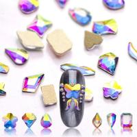 China AB Color Custom Modern Multi Shape Flat Bottom Glass Nail Rhinestone Art Decoration Rhinestones for sale