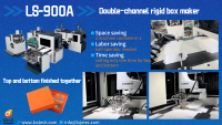 China LS-900A Bi-Channel Intelligent Fully Automatic high speed top bottom at the same time Rigid Box Making Machine for sale