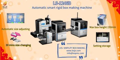 China Fully Automatic Rigid Box Wrapping Machine For Carton Ties / Suits / Clothing Boxes for sale