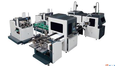 China Bi-Channel Intelligent Fully Automatic Rigid Box Making Machine For Plastic Pu Box for sale