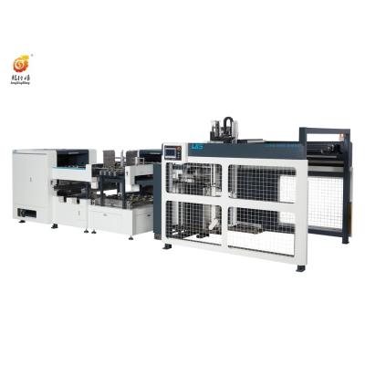 China LS-G6 Automatic Setting Grooving and Palletising Machine for Cardboard - 2+2 Slots, Auto Palletizer, 30-80 pcs/min for sale