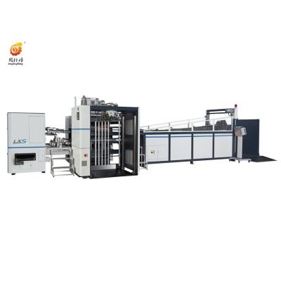 China LS-S3 Fully Automatic Cardboard Slitting Machine with Palletizer — Two-Pass Slitting, Auto Stacking 400-1000mm, 6 Blades, 17kW for sale