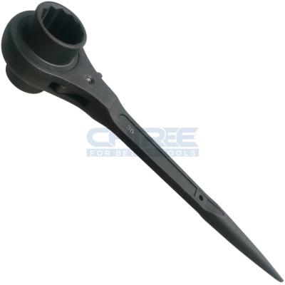 China Black Color Construction Spud Ratchets 32 x 36mm 450mm Podger Handle Ratchet Wrench for Scaffolding Tools for sale