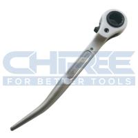 China New Design Flush Type Double Size Socket Ratchet 19 x 22mm Scaffolding Podger Ratchet Length 250mm as Construction Tools for sale