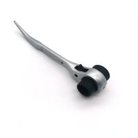 China Cranked Spud Ratchet 19/21mm Scaffolding Podger Ratchet Forged Shaft Stubby Podger Wrench for sale