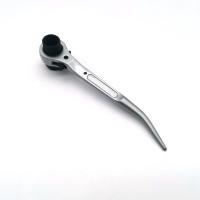 China Cranked Spud Ratchet 19/21mm Scaffolding Podger Ratchet Forged Shaft Stubby Podger Wrench for sale