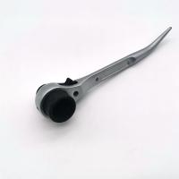 China Cranked Spud Ratchet 19/21mm Scaffolding Podger Ratchet Forged Shaft Stubby Podger Wrench for sale