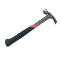 China 20oz Straight Claw Hammer with Magnetic Nail Starter, One-piece Steel Design Framing Hammer with Large Striking Face for sale