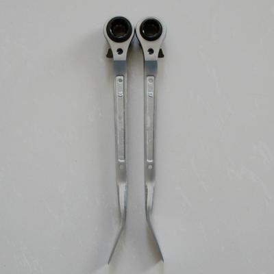 China Japan Quality 17mm 19mm Cranked Prying End Scaffold Ratchet Spanner for sale