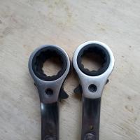 China Cranked Taper End Reversible Bi-hex Two Sized Socket 21mm 24mm Scaffolding Ratchet Podger Wrench Spanner for sale