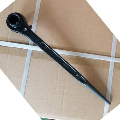 China Black Scaffolding Tools Carbon Steel Forged Straight Podger Handle 22mm 24mm Ratcheting Socket Spanner for sale