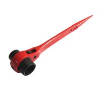 China Scaffolder Rigging Tools Powder Plated Double Sockets 19mm 21mm Straight Handle Podger Ratchet Spanner for sale