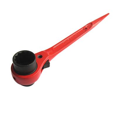 China Scaffolder Rigging Tools Powder Plated Double Sockets 19mm 21mm Straight Handle Podger Ratchet Spanner for sale