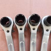 China Carbon Steel Reversible Strong Scaffold Ratchet 19mm 21mm Double Sockets Podger Handle Ratchets for Scaffold Riggers for sale