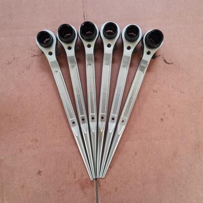 China Carbon Steel Reversible Strong Scaffold Ratchet 19mm 21mm Double Sockets Podger Handle Ratchets for Scaffold Riggers for sale