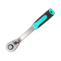 China DIN 3122 Hand Tools Square 1/2in Drive Socket 90 Teeth Ratchet Wrenches with Soft Grip Handle Screwless Design for sale