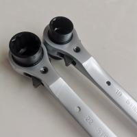 China Premium Cr-V Steel Ratchet Socket Wrench Dull-Head Wrench Spanner 19x22-22mm Chrome Vanadium Steel Repairing Maintenance for sale