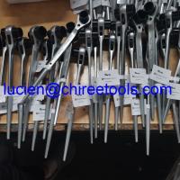 China Carbon Steel Forged Straight Shaft Germany Fortis 19x22mm Ratchet Wrench Matt Chrome Finish for sale