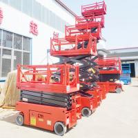 China 0-34M/MIN Hoisting Speed 4m Hydraulic Self Propelled Mini Scissor Lift with 900mm Platform for sale