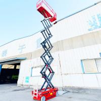 China 0-34M/MIN Hoisting Speed 4m Hydraulic Self Propelled Mini Scissor Lift with 900mm Platform for sale