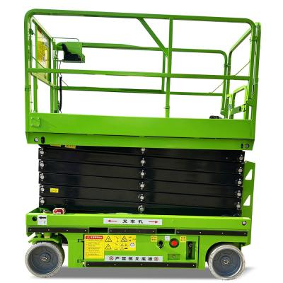 China 4m 10m 12m Mobile Hydraulic Table Lift Diesel Engine Drive Single Person Scissor Lift For Rough Terrain for sale